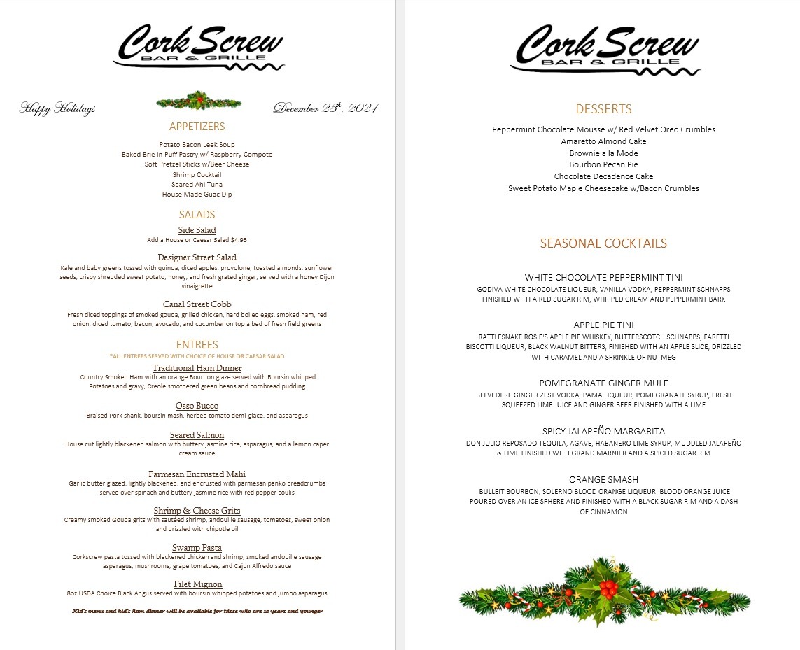 Christmas at CorkScrew! - The CorkScrew Bar and Grille in New Smyrna Beach